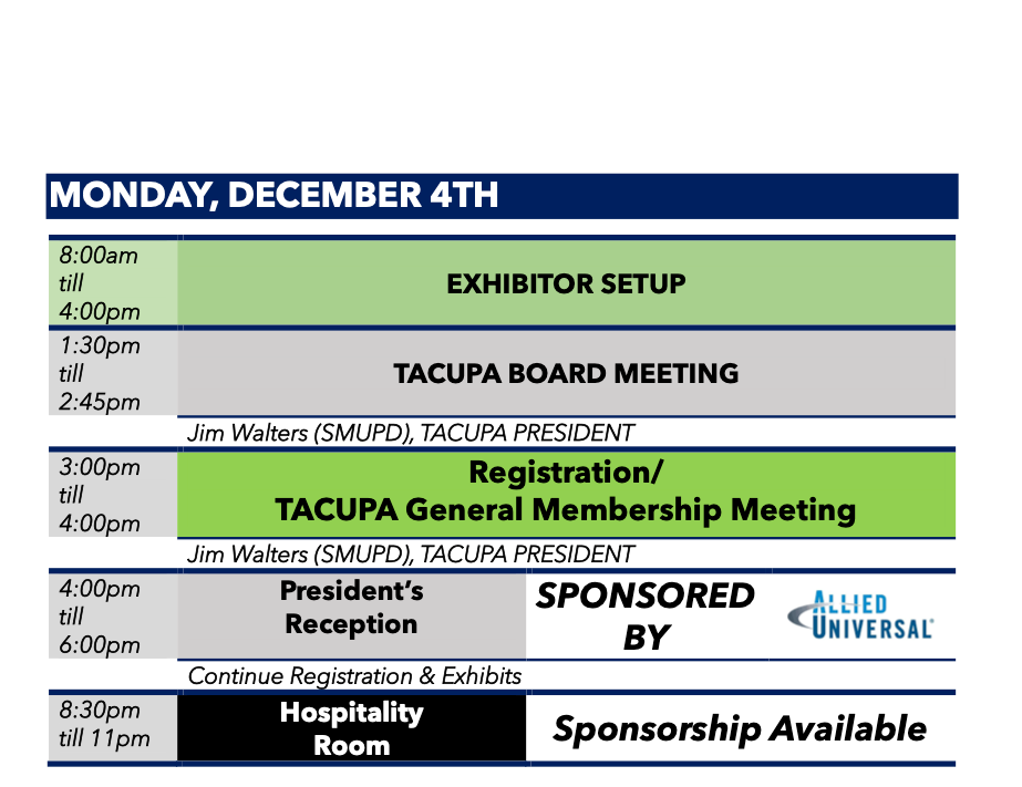 Conference Agenda and Speakers | TACUPA