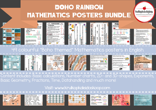 Mathematics Boho Posters - Digital (English) | Krulkopkaleidoskoop