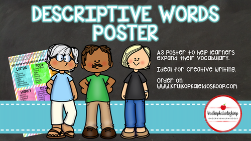 Descriptive words Poster | Krulkopkaleidoskoop
