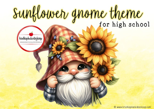 Sunflower gnome theme - High school - Digital | Krulkopkaleidoskoop