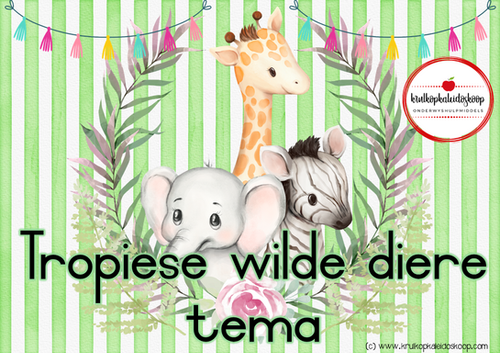 Tropiese wilde diere tema - Grondslagfase - Digitaal | Krulkopkaleidoskoop