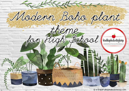 Modern Boho Plant theme High School | Krulkopkaleidoskoop