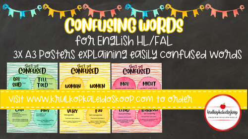 Confusing words posters | Krulkopkaleidoskoop