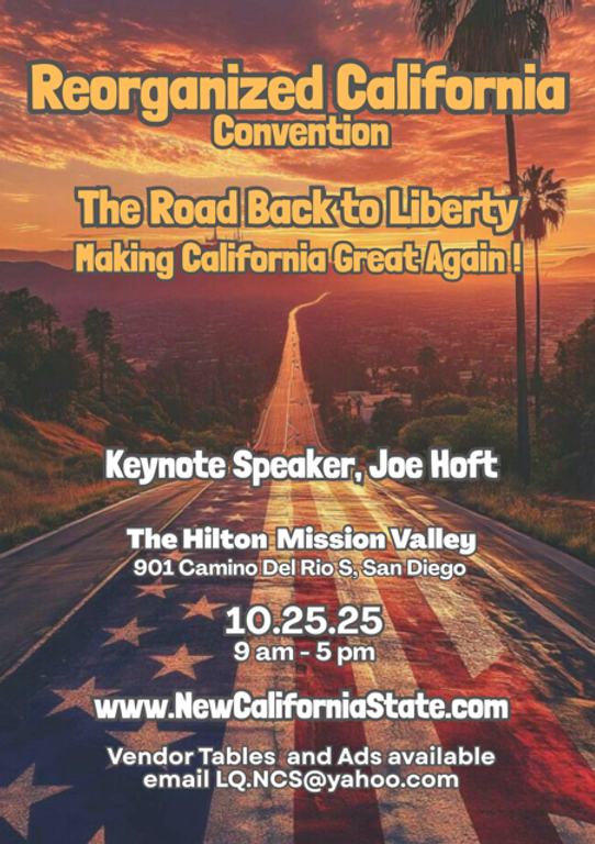 Come meet Joe Hoft at the New California Event this Saturday in San Diego.