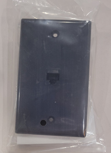 Ethernet Wall Plate CAT6 1-Port RJ45 Single Gang Network Female Black ...