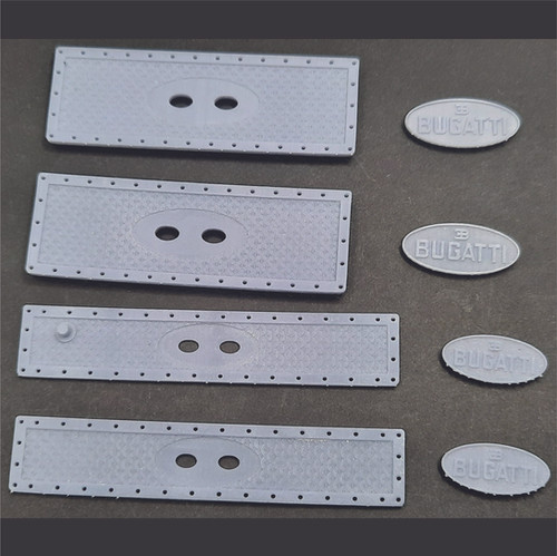1/8 Pocher Bugatti Engine Side Inspection Panels Turned Effect Transkit ...