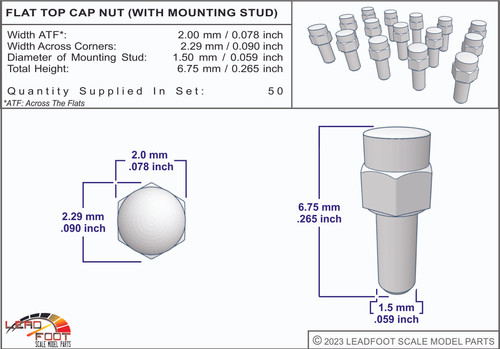 ROUND FLAT TOP CAP NUTS MULTIPLE SIZES SIMULATED RESIN | Leadfoot Models