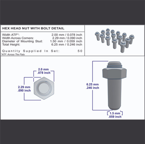 HEX NUTS WITH BOLT DETAIL MULTIPLE SIZES SIMULATED RESIN | Leadfoot Models