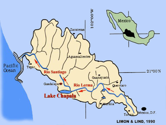 Lake Lerma Mexico Lerma Chapala Watershed And Lake Chapala Showing The