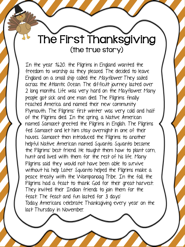 The story of Thanksgiving