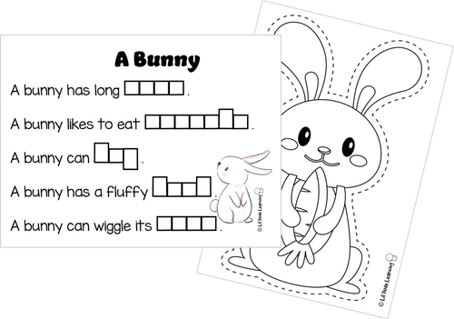 Bunny Sentences & Coloring Page Printable | Lil Dude Learning