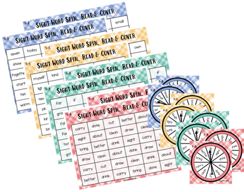 Class Pack: 3rd Grade Sight Word Spin, Read & Cover | Lil Dude Learning