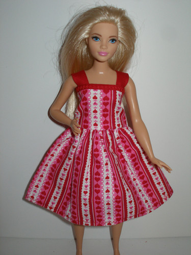 Curvy Barbie - Striped Red and White Harts Dress w/straps | Mysite 1