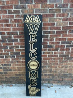 ALPHA PHI ALPHA WELCOME SIGN OLD GOLD | Lane Wood Work