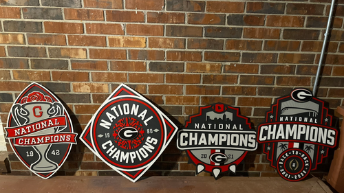 All 4 UGA Championship Signs | Lane Wood Work