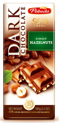 Pobeda Dark chocolate with hazelnuts 50% cocoa | Rak Roastery