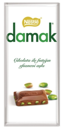 Nestle Damak Rectangle Milk Chocolate with Pistachio Rectangle 70 G ...