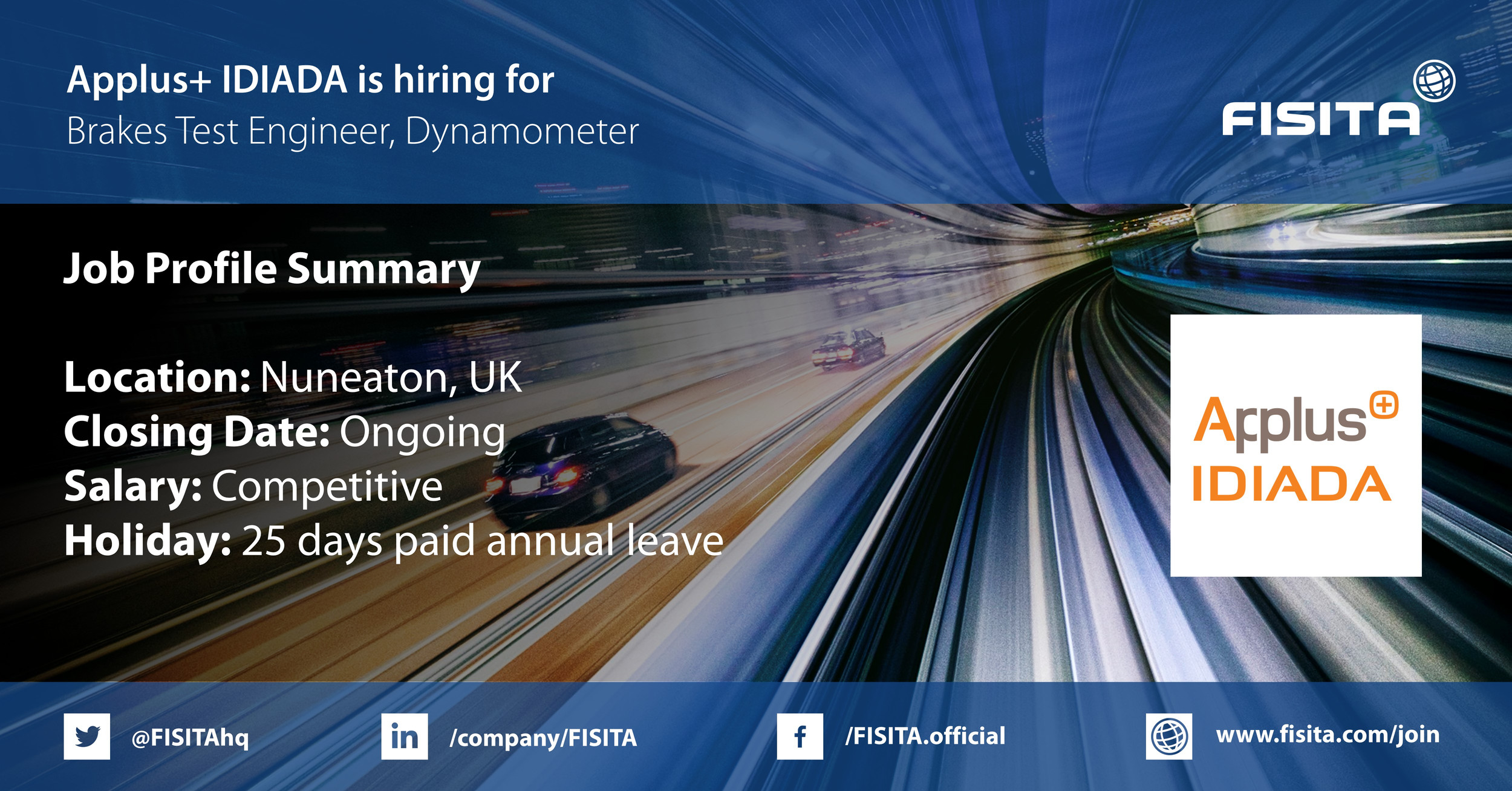 Job Vacancy at Applus IDIADA: Brakes Test Engineer, Dynamometer