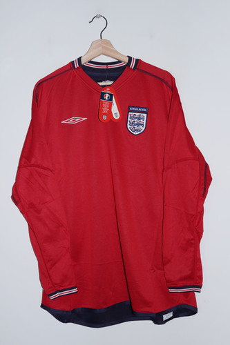 (DEADSTOCK) 2002-04 Umbro England Away Reversible Kit Long Sleeve ...