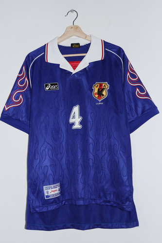 1998 Asics Japan National Team Home Kit Flame #4 Ihara Jersey (Very ...