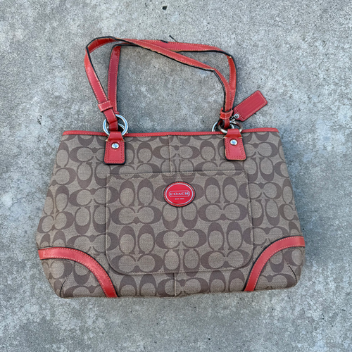 Old School Coach Monogram Leather Strap Large Shoulder Bag | Fresh ...