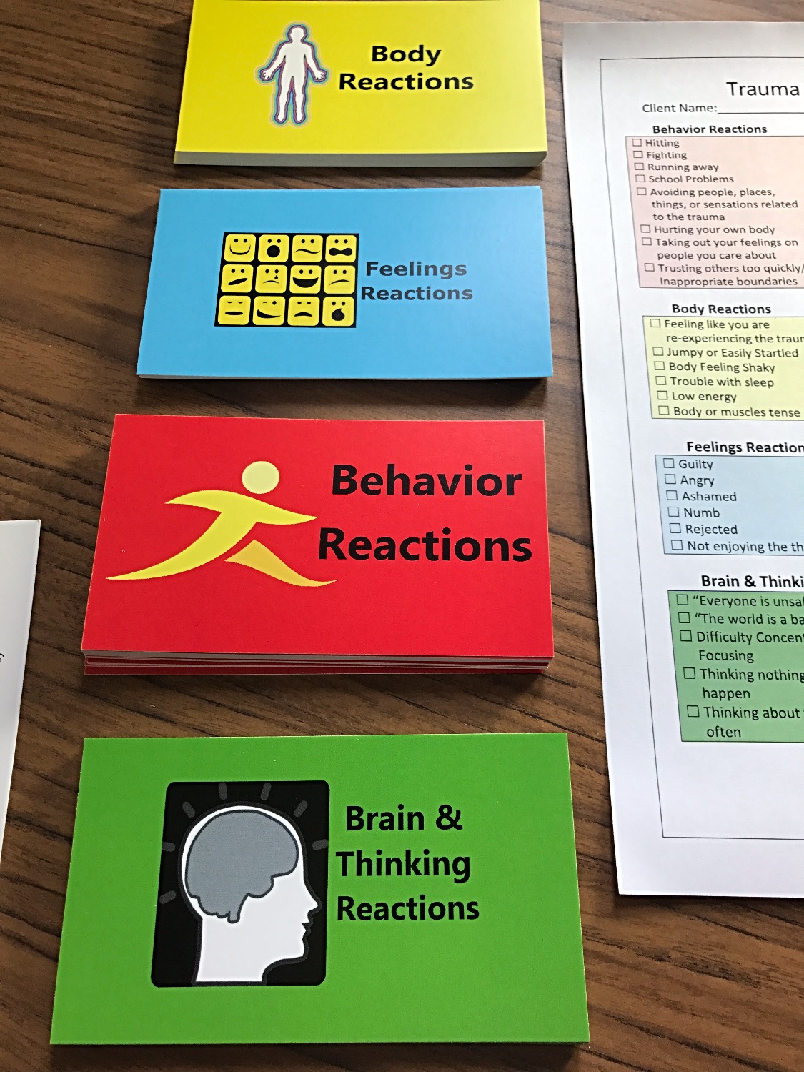 Trauma Reaction Cards: For Children & Adolescents