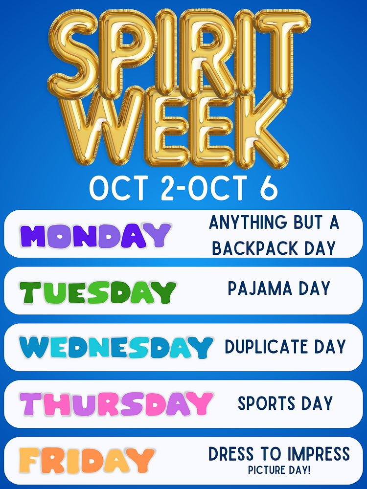 10/2-10/6 Spirit Week!