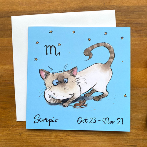 Scorpio Cat - Zodiac Cat card | Luci Power