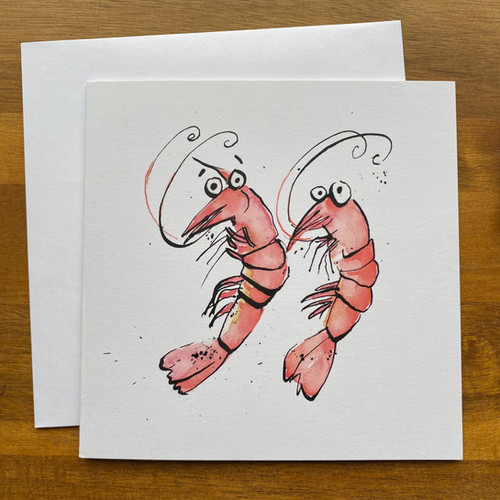 “Prawn Buddies” greetings card | Luci Power