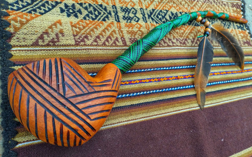 Cachimbo Fornilho com Desenhos Haste Curva | Cachimbo Xamanico