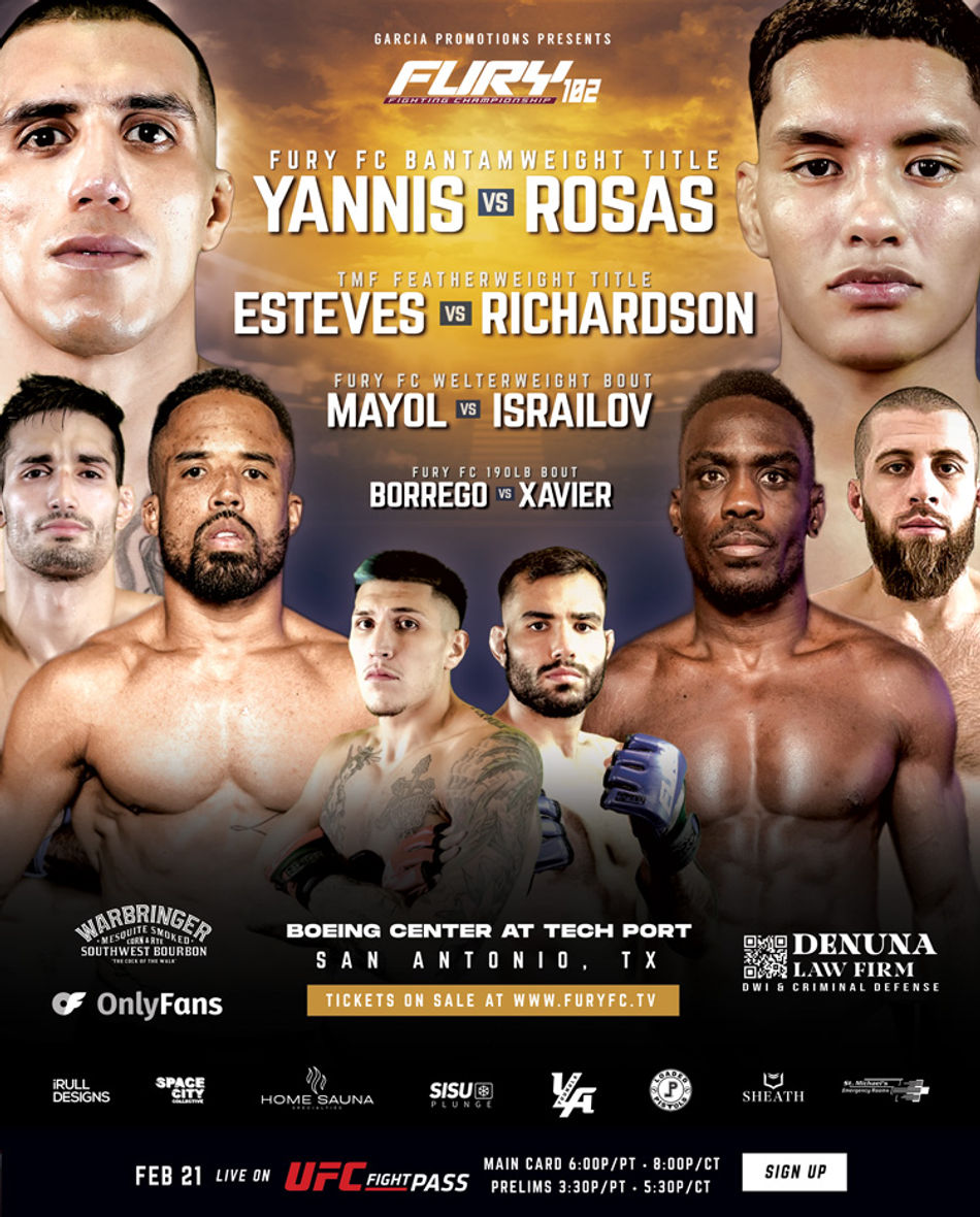 2025年2月22日Fury FC 102 – 战卡[赛后视频] Yannis vs. Rosas – Feb 21 | Fury ...