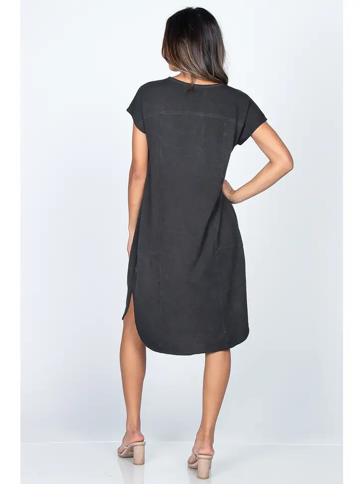 M Rena Drop Sleeve Midi Dress in Oil Wash | Sandy's