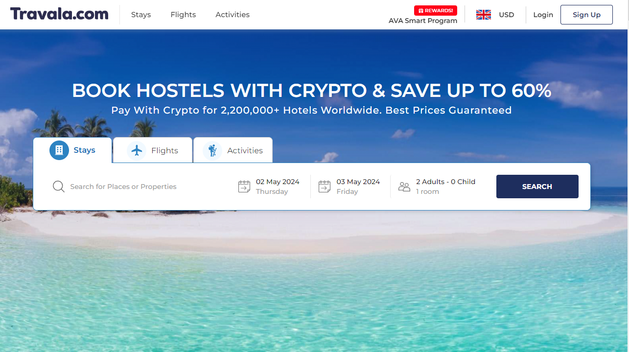 Travala - Go on vacation using your crypto
