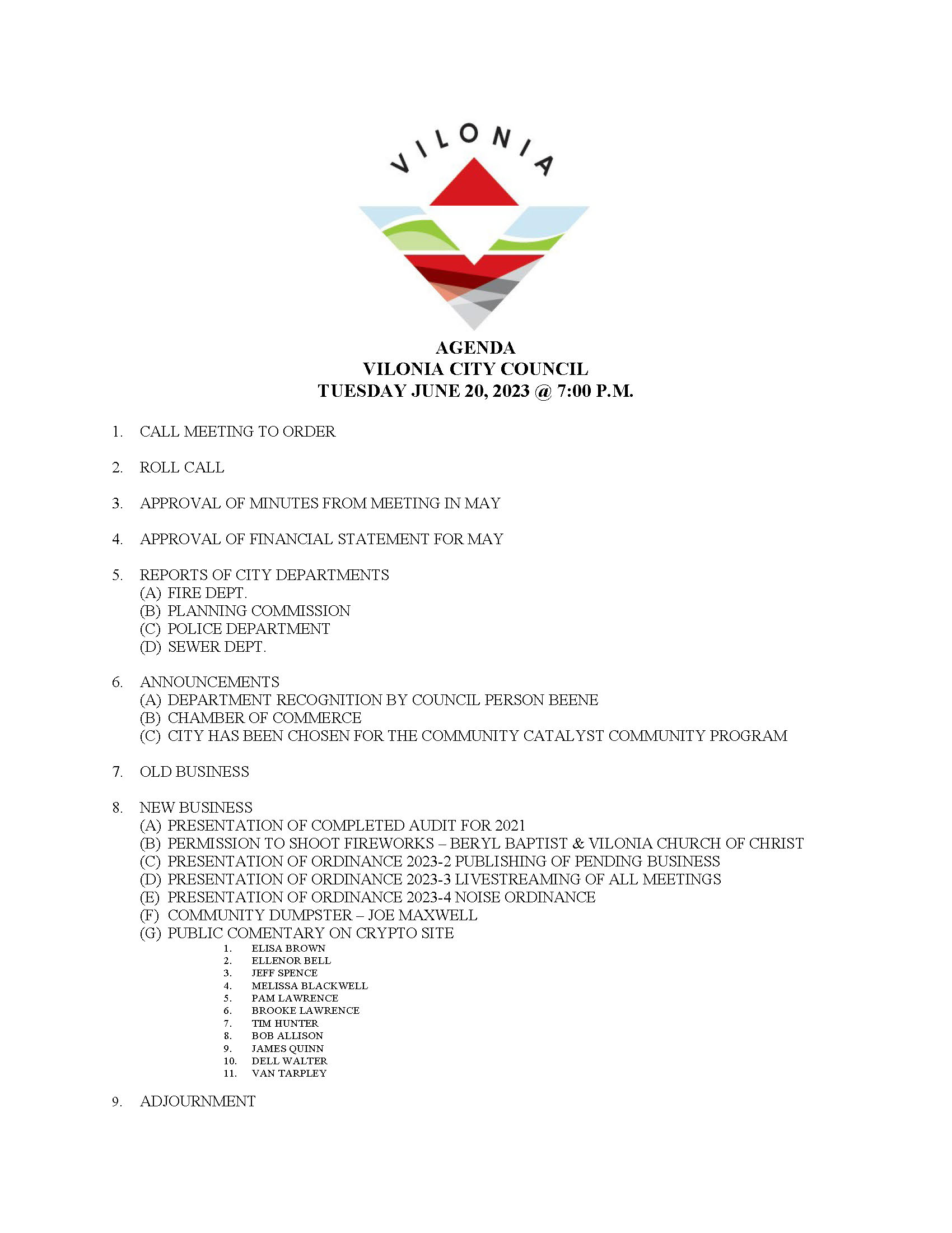June 2023 City Council Meeting