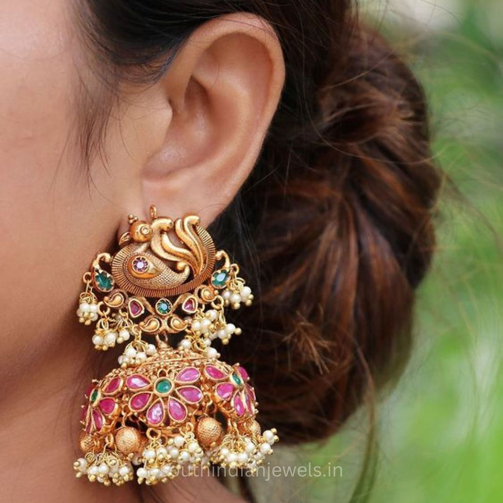 Latest Temple Jhumkas Designs | South Indian Jewels