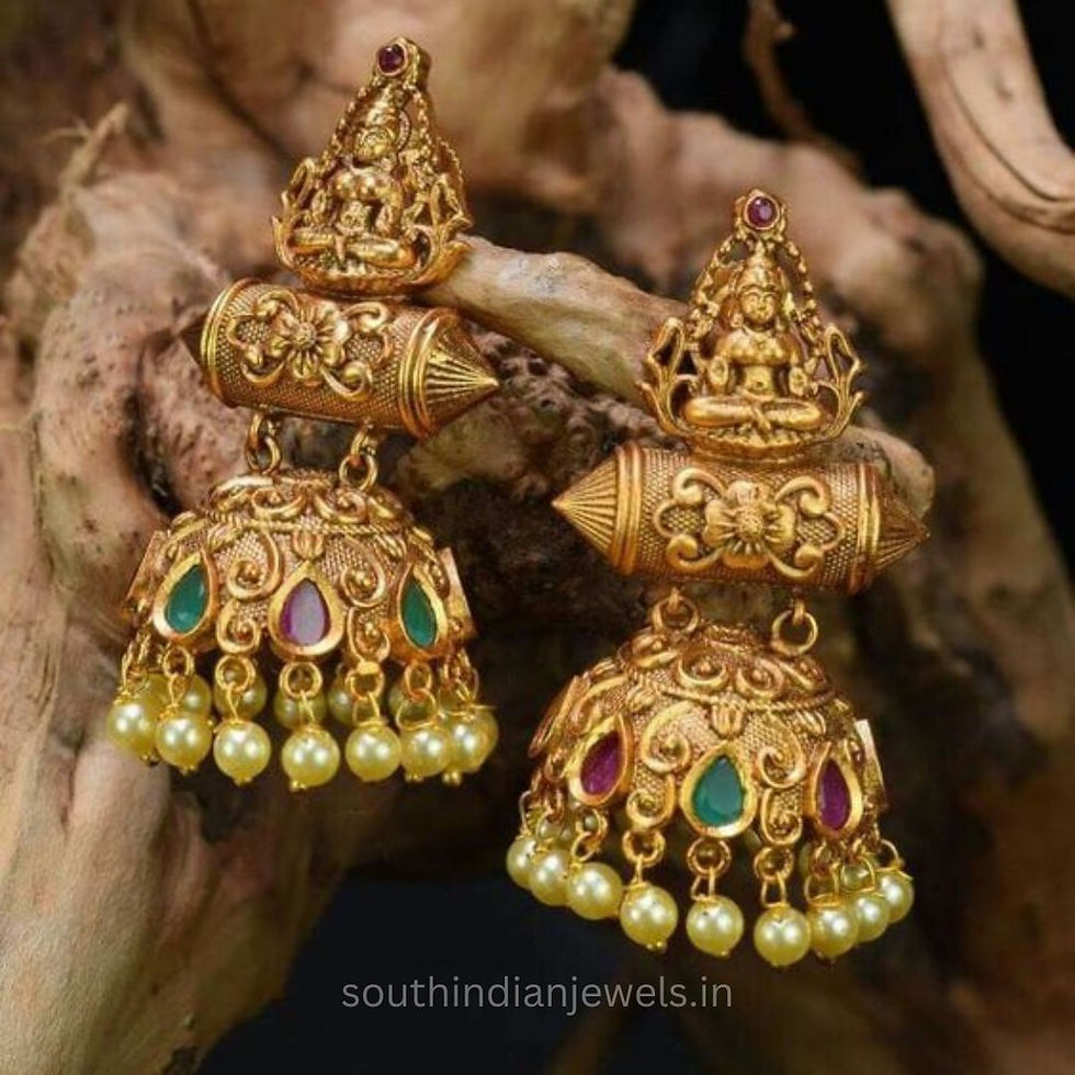 Latest Temple Jhumkas Designs | South Indian Jewels