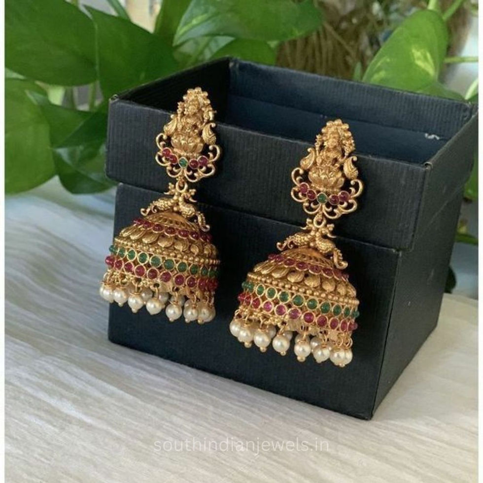 Latest Temple Jhumkas Designs | South Indian Jewels