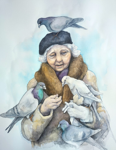 "January" original watercolor painting | Lori Agnew Fine Art