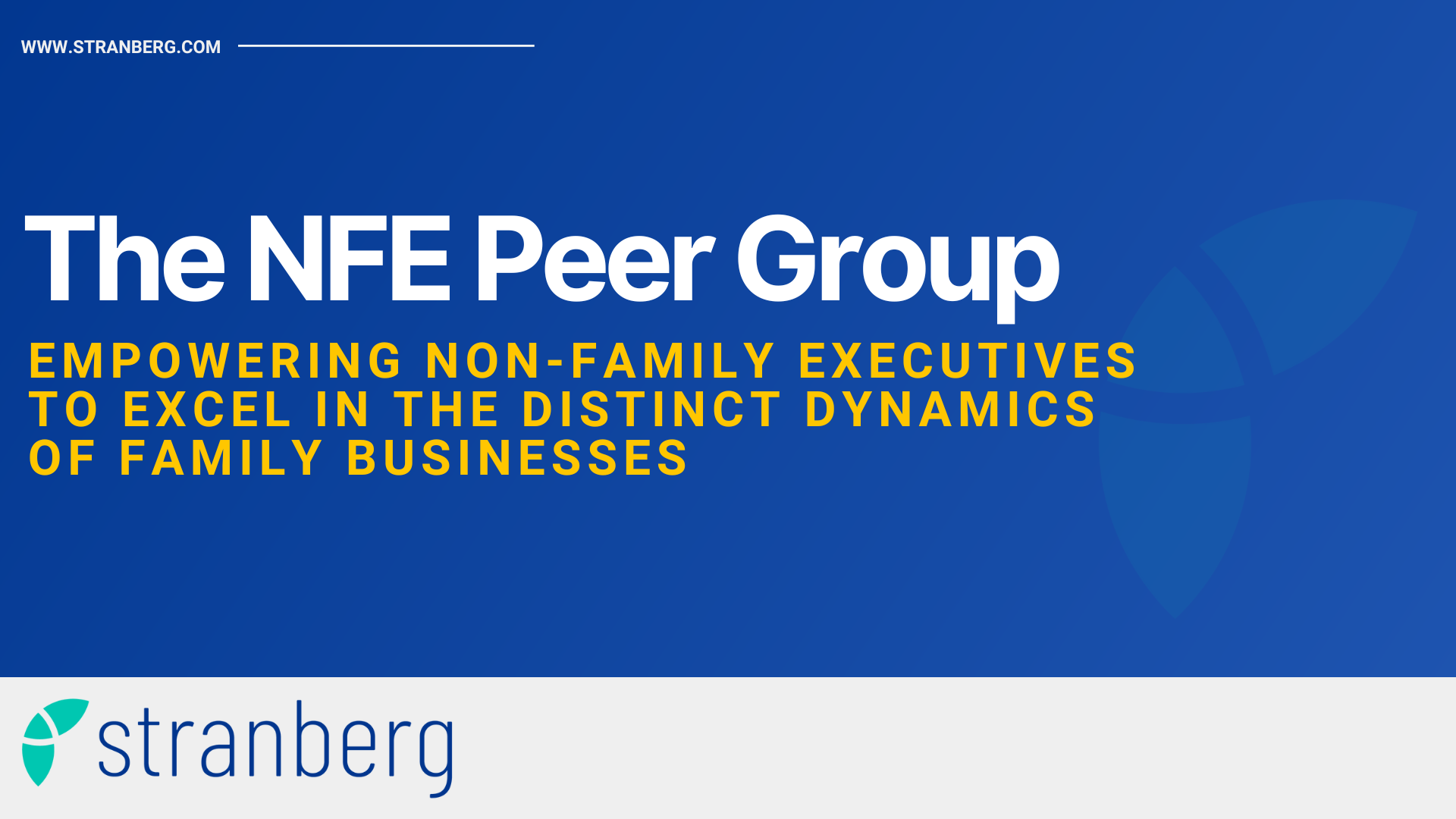 Stranberg Non - Family Executive Peer Advisory Group | Stranberg