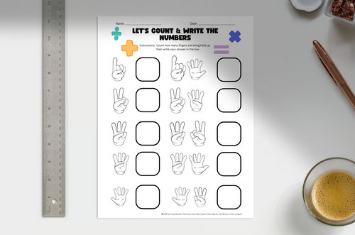 Finger Counting Worksheet | FreshEducator