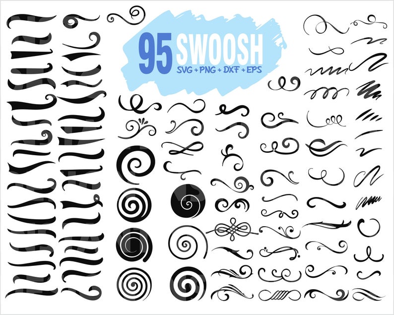 Digital Doodle svg Swoosh svg Swish svg svg Silhouette svg Cricut SVG ...
