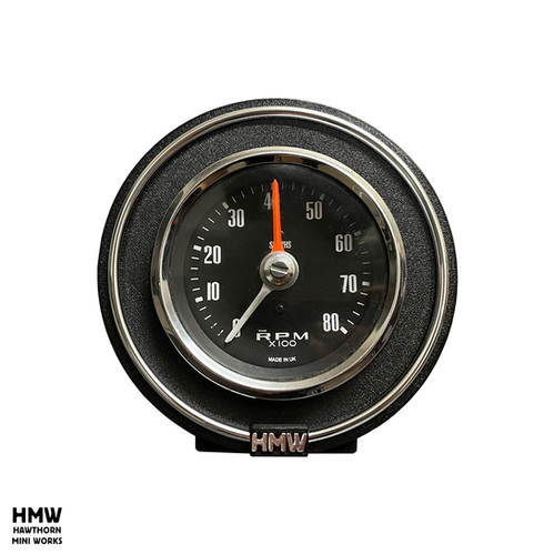 80mm Rev Counter Pod - Chrome and Carbon Fibre | Hawthorn Mini Works