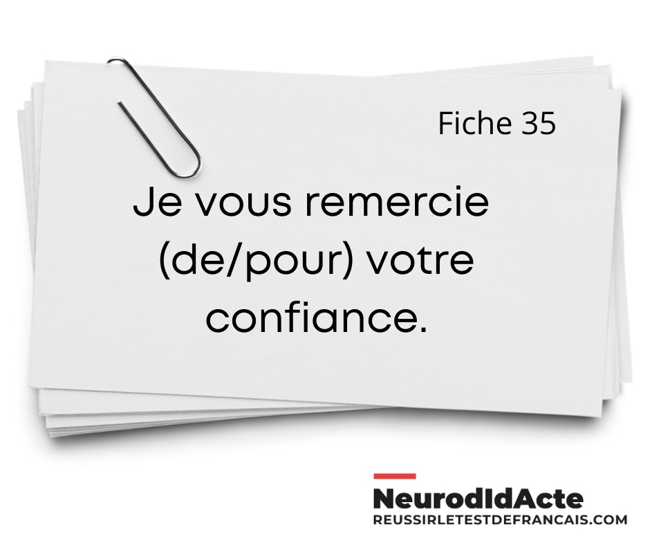 Remercier De Ou Remercier Pour 