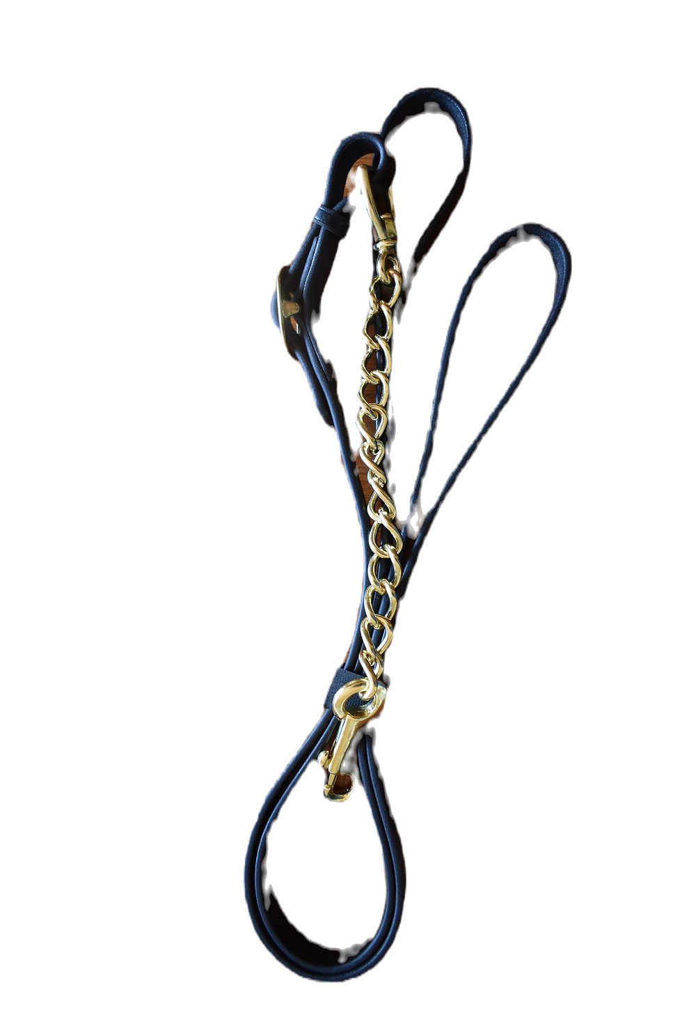 Leather lead rein with brass short chain | HHE