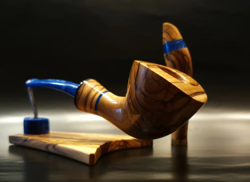 Olive Stone pipe with tamper and pipe standTobacco pipes | DS Djuragin ...