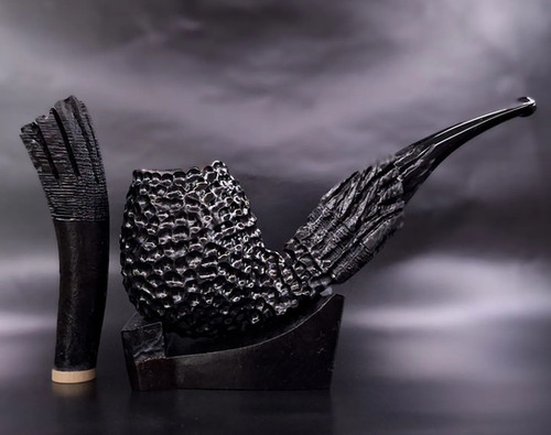 Black Crow pipe with tamper and pipe standTobacco pipes | DS Djuragin ...