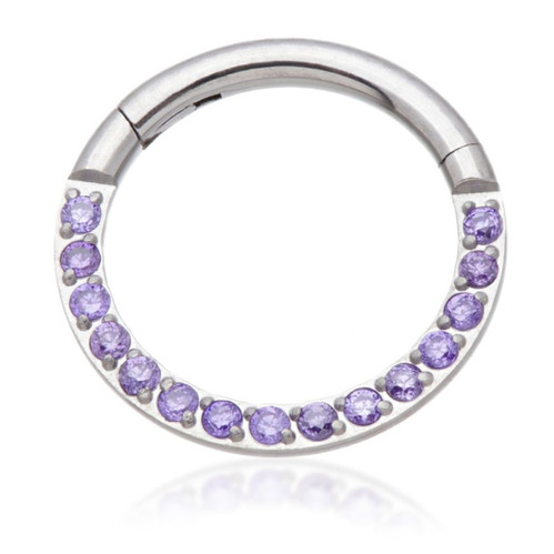 Purple CZ Clicker - Titanium | Fourleaf Piercing