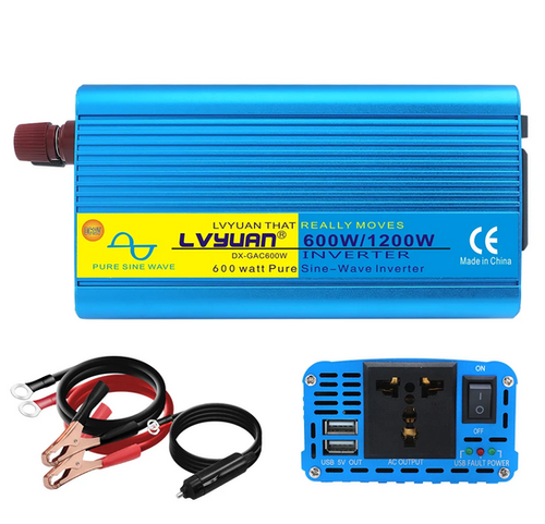 Inversor 600w/1200w Onda Pura 12v/24v a 220v | KIN ventas