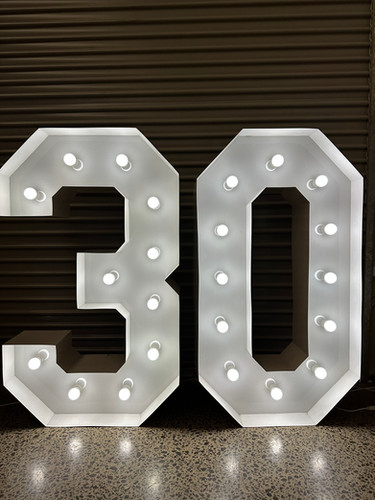 30 Light Up Numbers | Geelong Party Hire