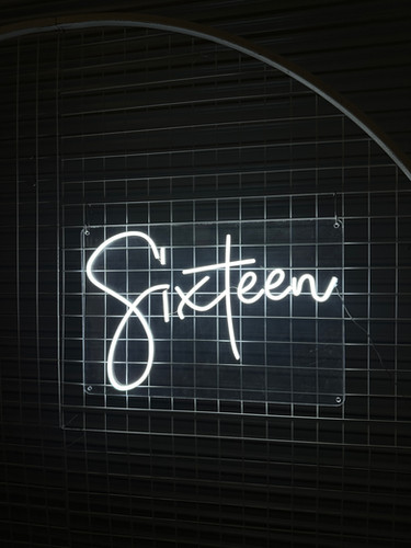 Sixteen Neon Sign | Geelong Party Hire